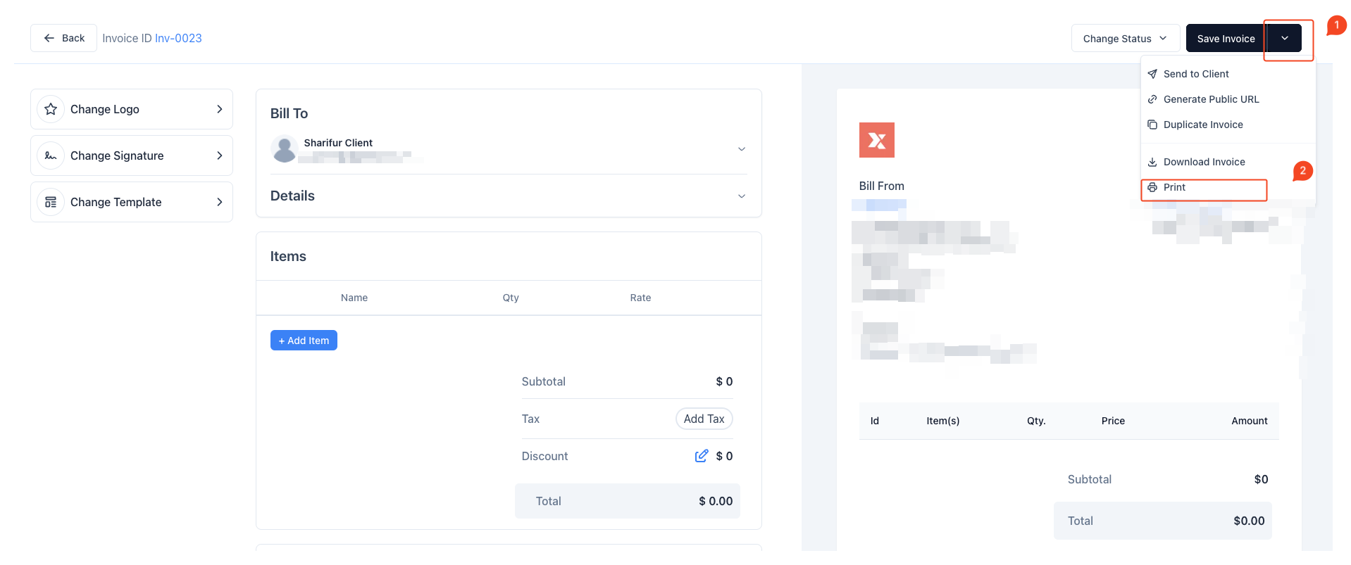 How to Print an Invoice?