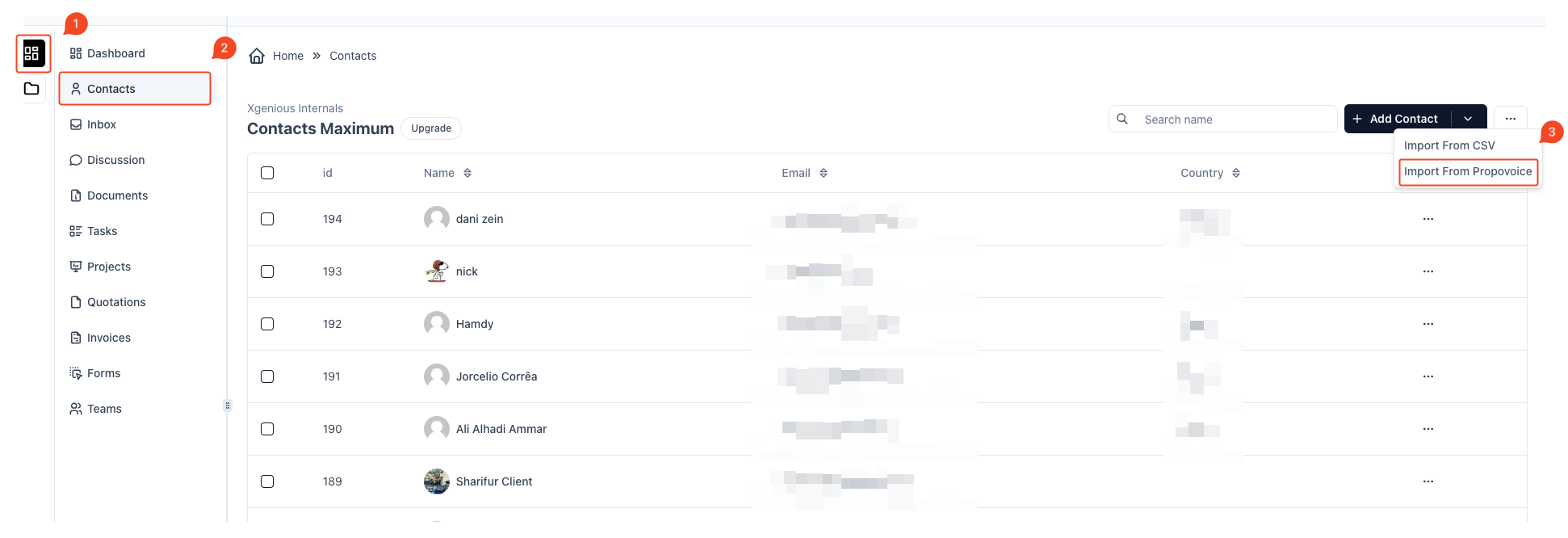 How to Import Contacts from Propovoice in Taskip