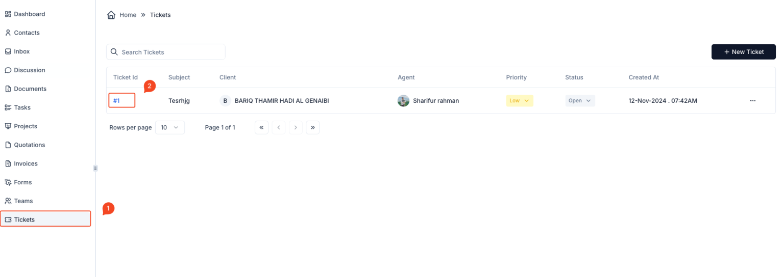 How to change status and priority of a support ticket - Taskip