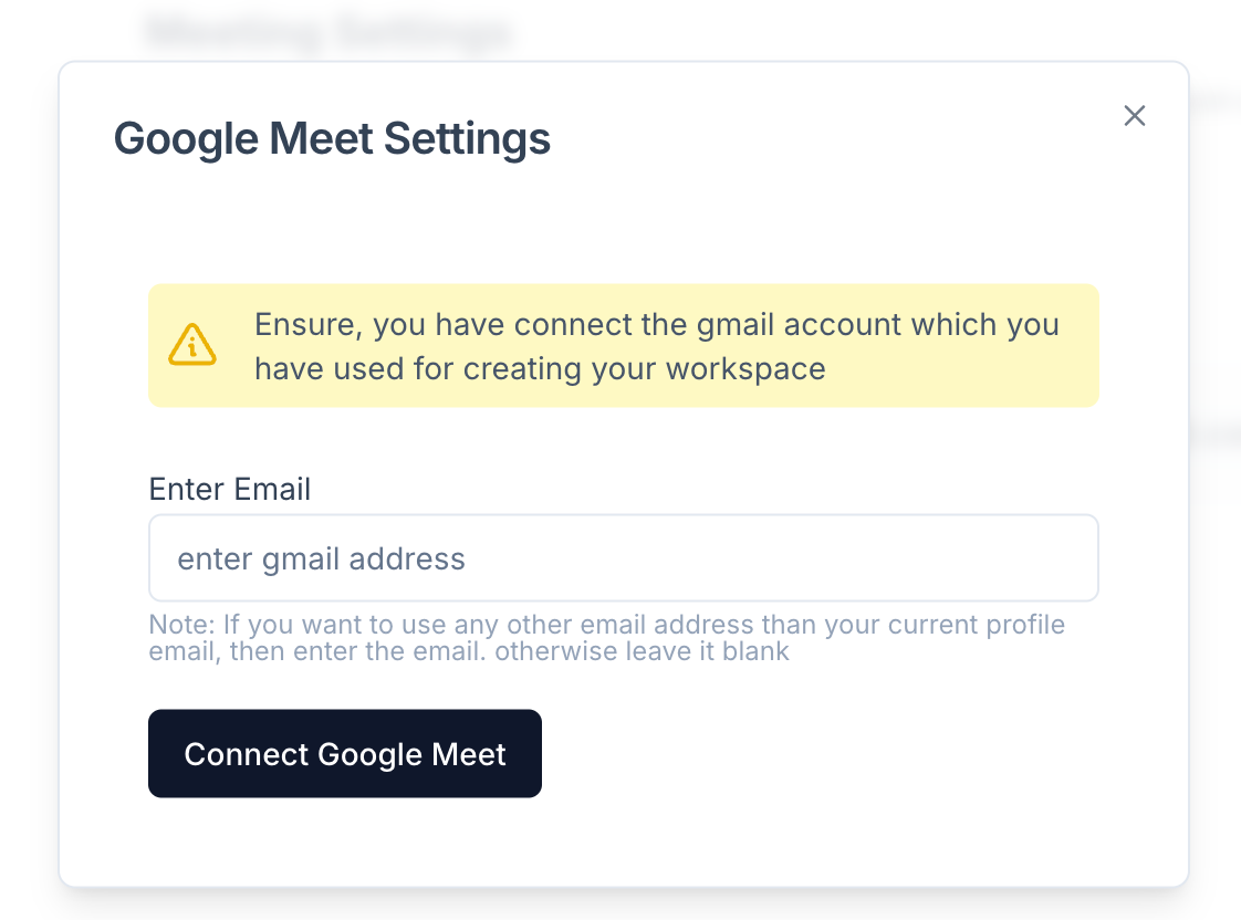 How to connect Google Meet with meeting - Taskip
