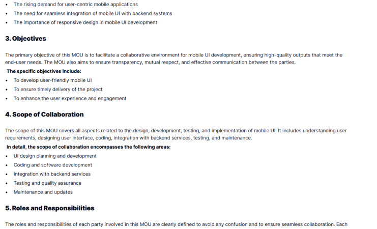 App Store Launch Support MOU Template – Taskip