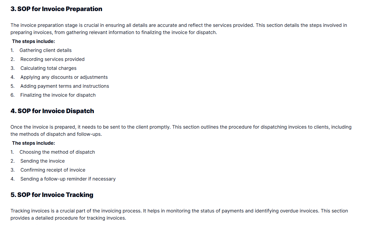 Client Invoicing SOP Template for Streamlined Billing Processes