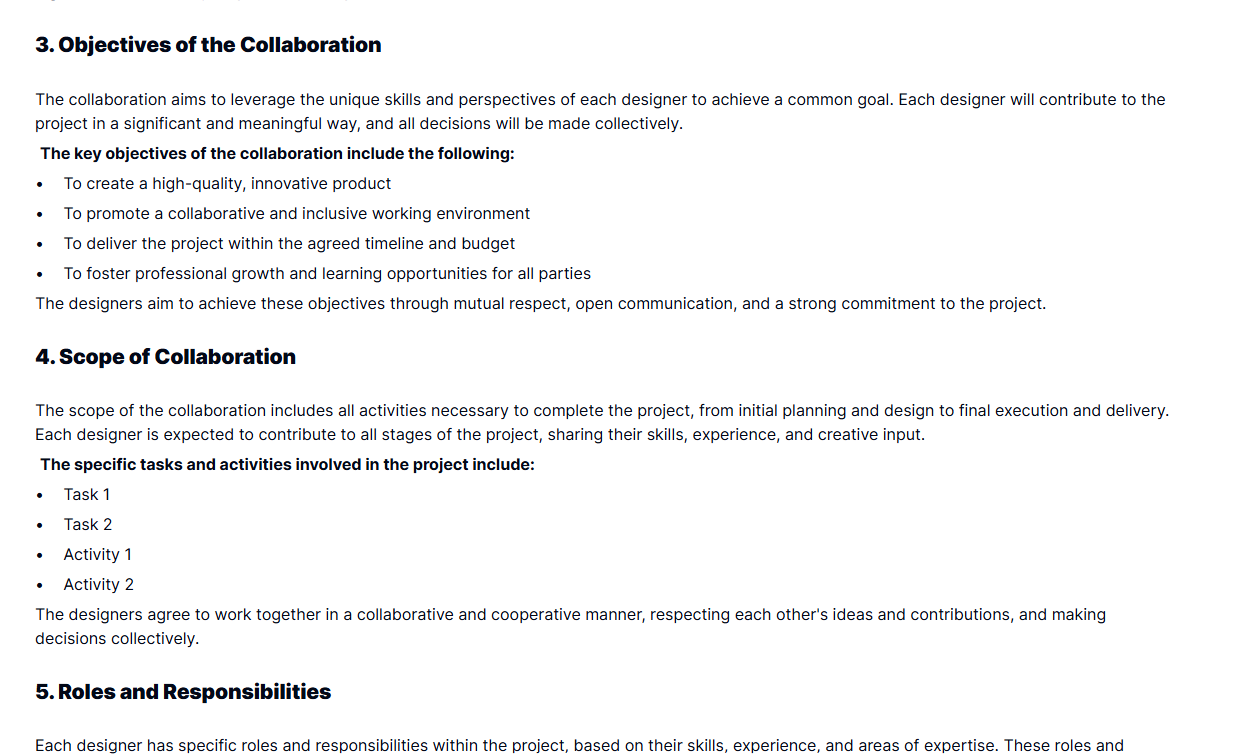 Creative Collaboration Mou Template Formalize Agreements Easily