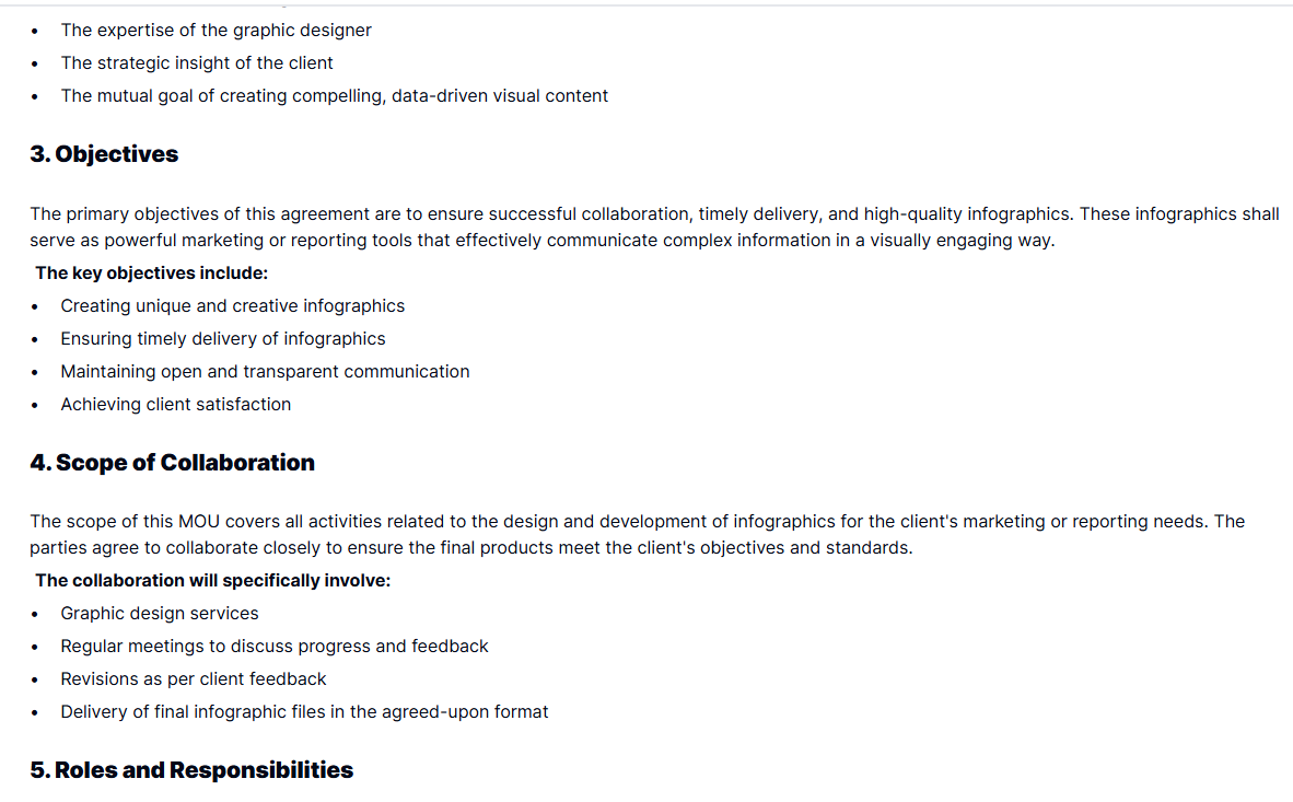 Infographic Design MOU Template for Clear Business Agreements
