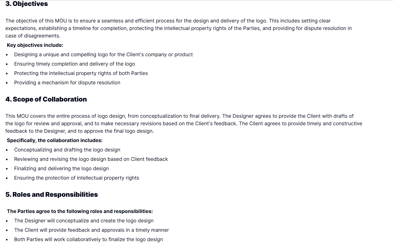Logo Design Agreement Template | Create Clear MOU with Taskip