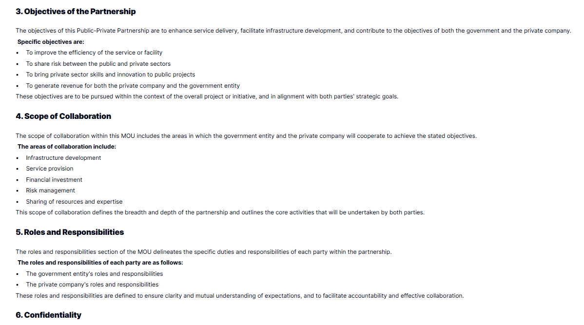 Public-Private Partnership MOU Template | Create Clear Agreements
