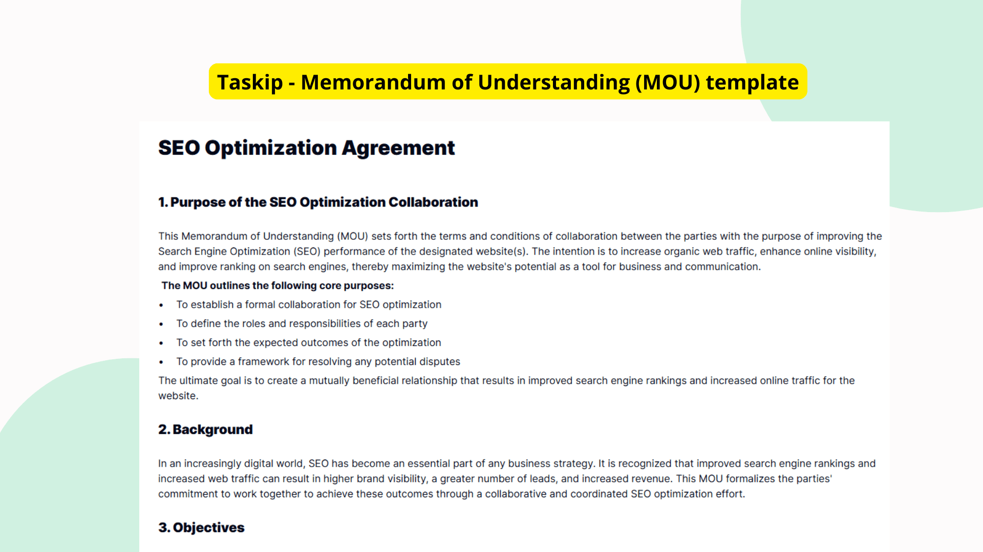 Healthcare Services MOU Template for Professional Use | Taskip